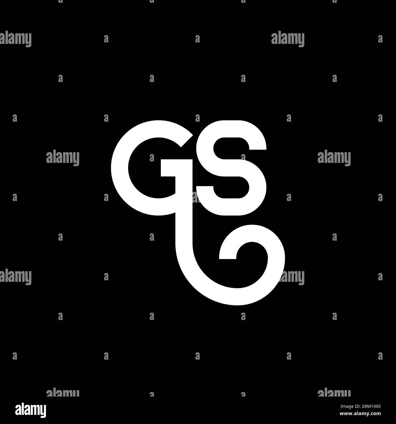 GS letter logo design on black background. GS creative initials letter ...