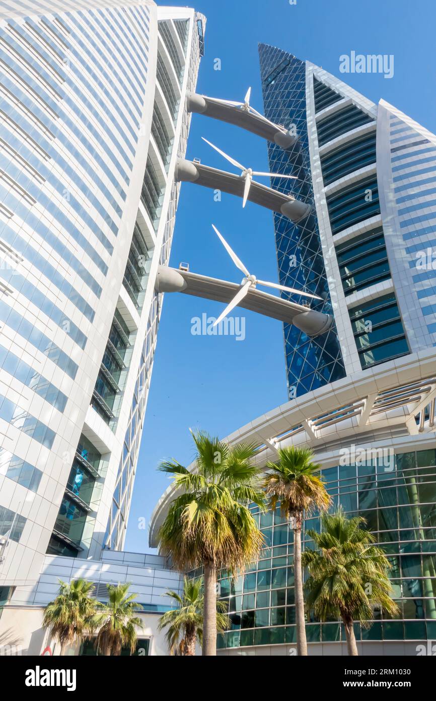 Bahrain World Trade Center, landmark tower in Bahrain Stock Photo - Alamy