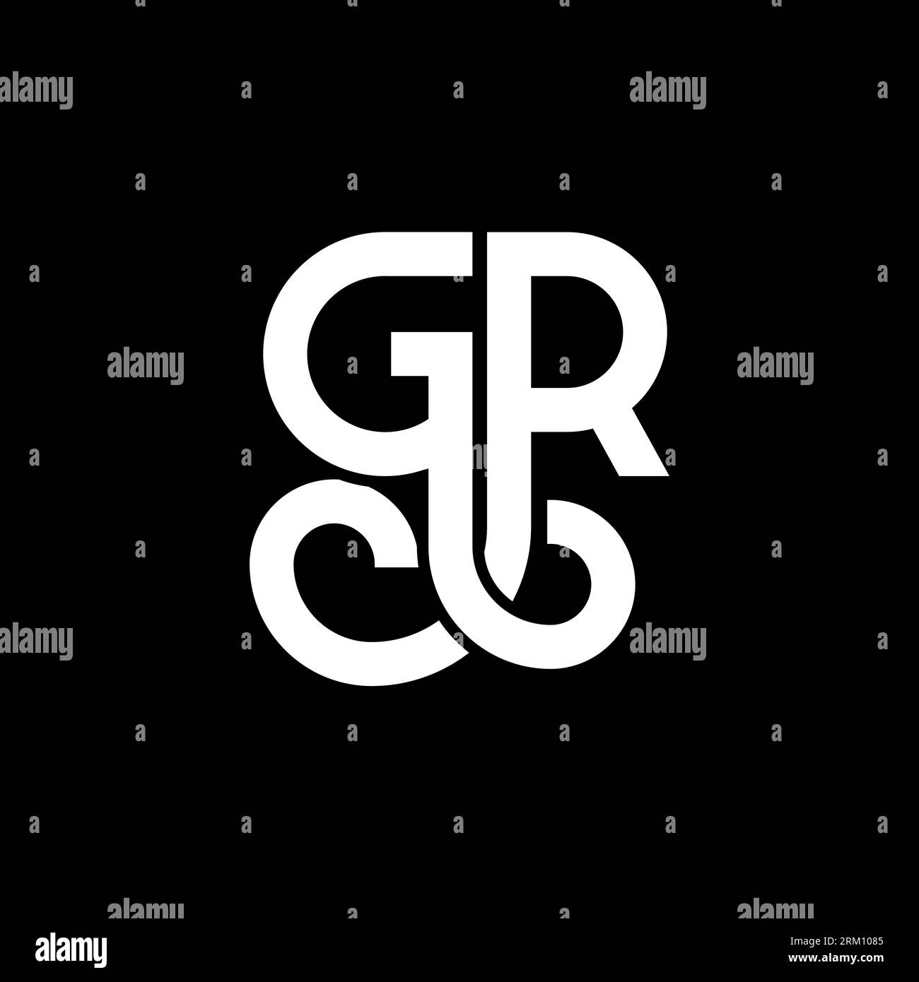 GR letter logo design on black background. GR creative initials letter ...