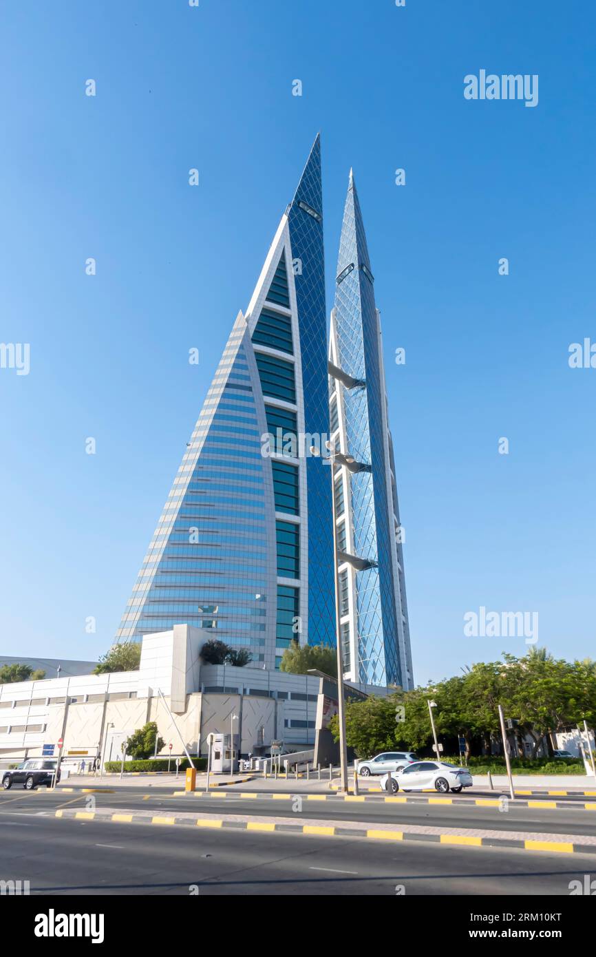 Bahrain World Trade Center, landmark tower in Bahrain Stock Photo - Alamy