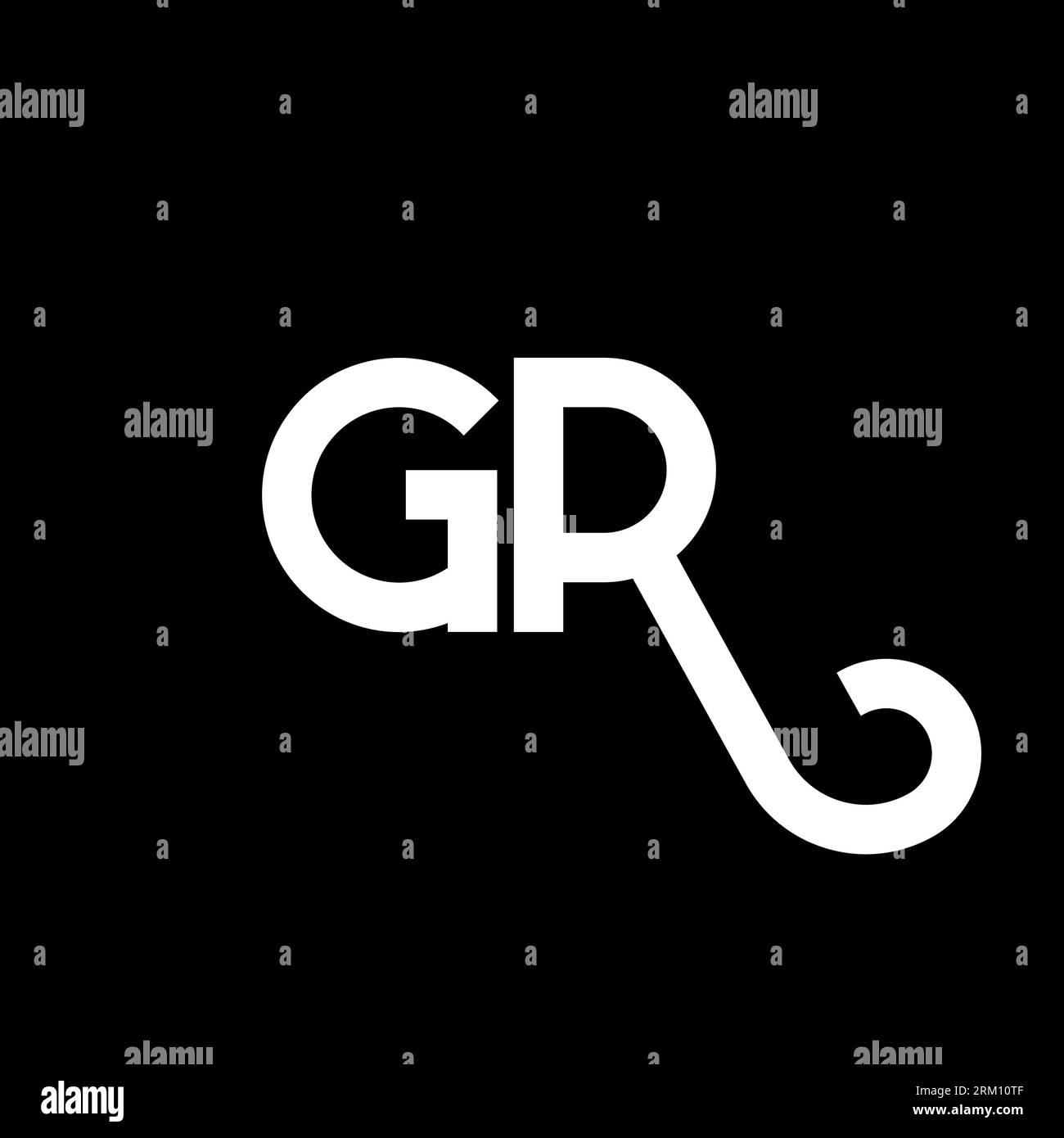 GR letter logo design on black background. GR creative initials letter ...