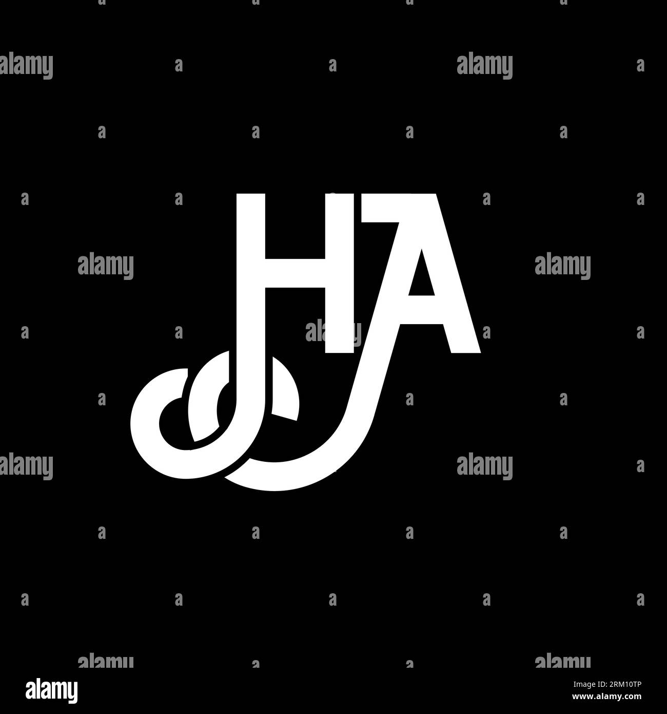 HA letter logo design on black background. HA creative initials letter ...