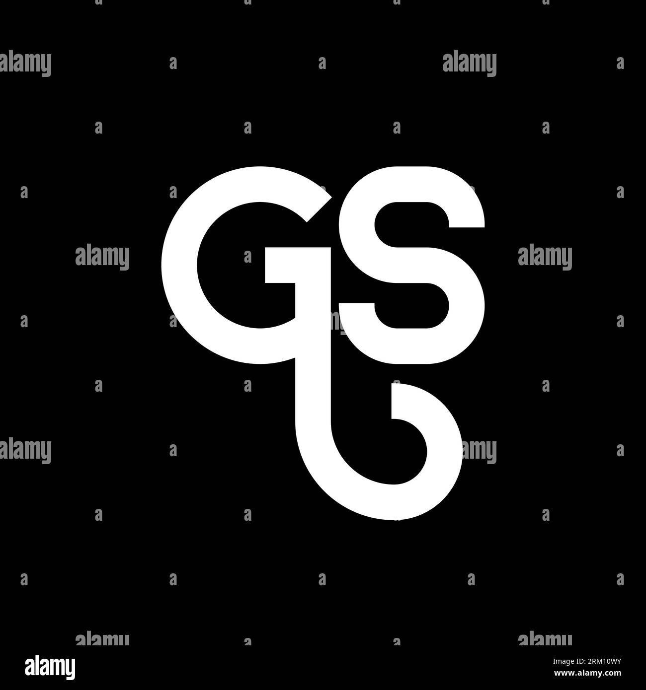 GS letter logo design on black background. GS creative initials letter ...