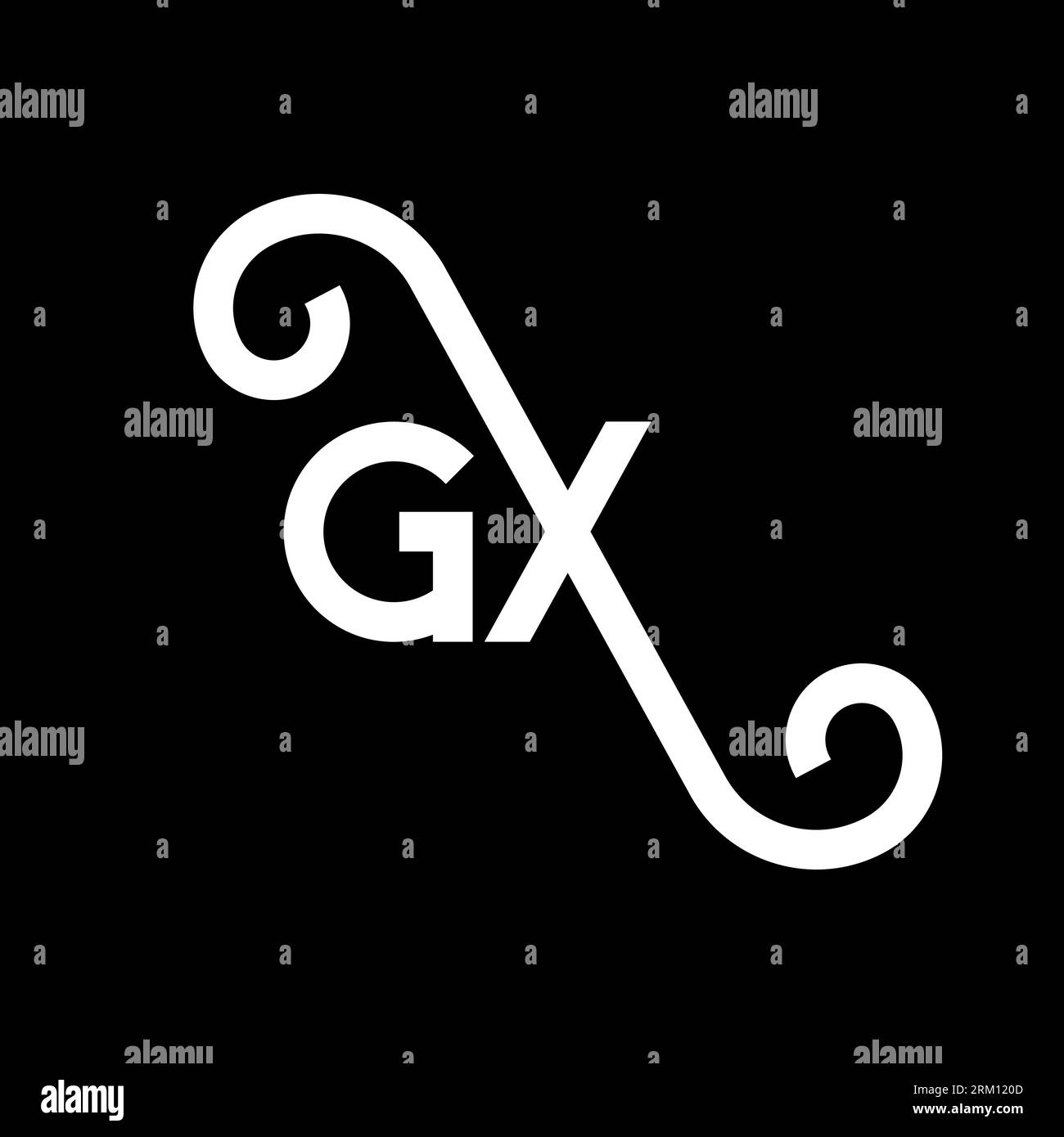 GX letter logo design on black background. GX creative initials letter ...