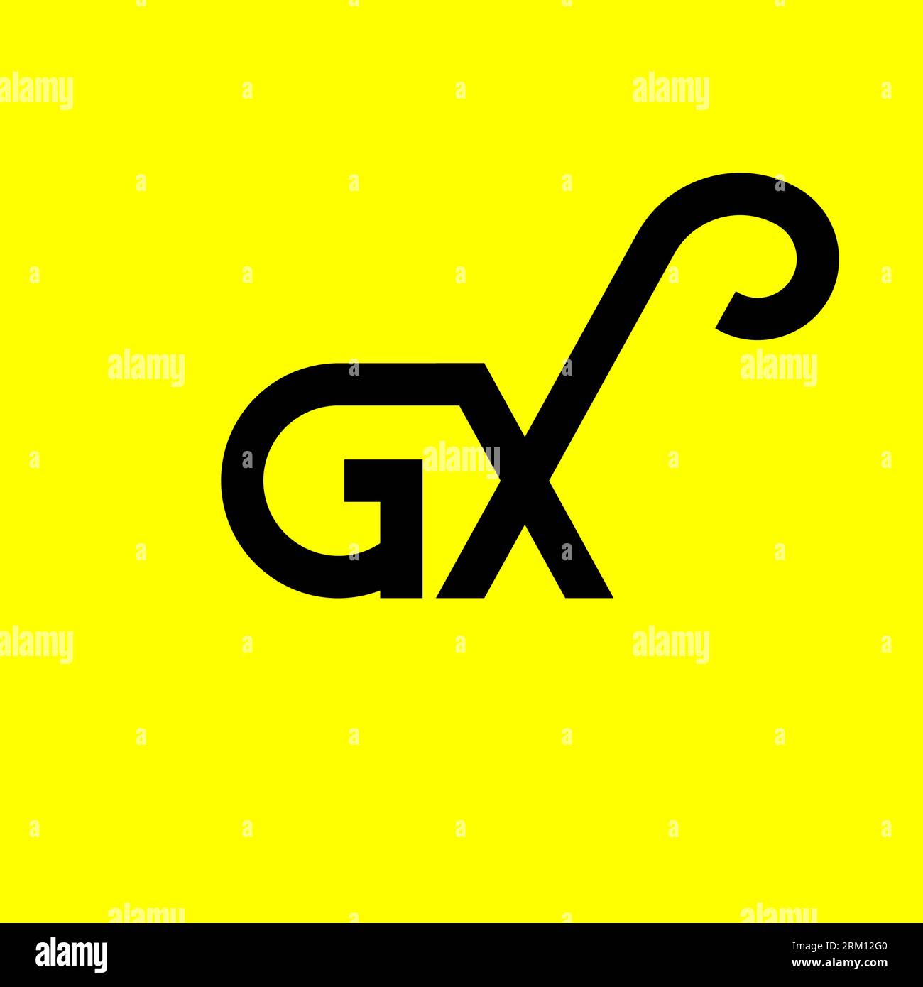 GX letter logo design on black background. GX creative initials letter ...
