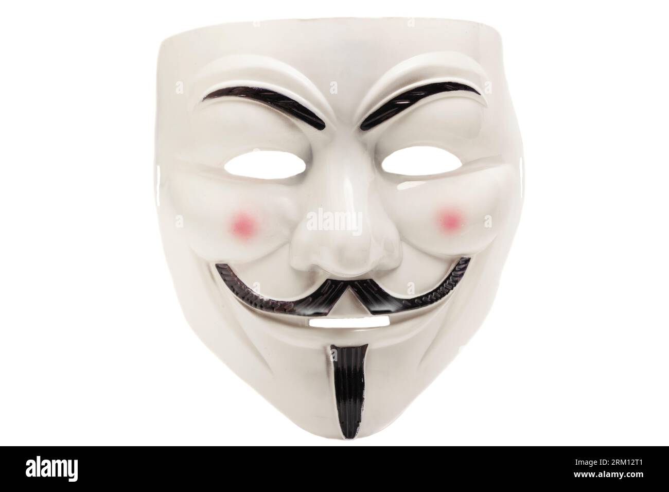 Moscow, Russia, August 23, 2023 Anonymous white computer hacker mask ...