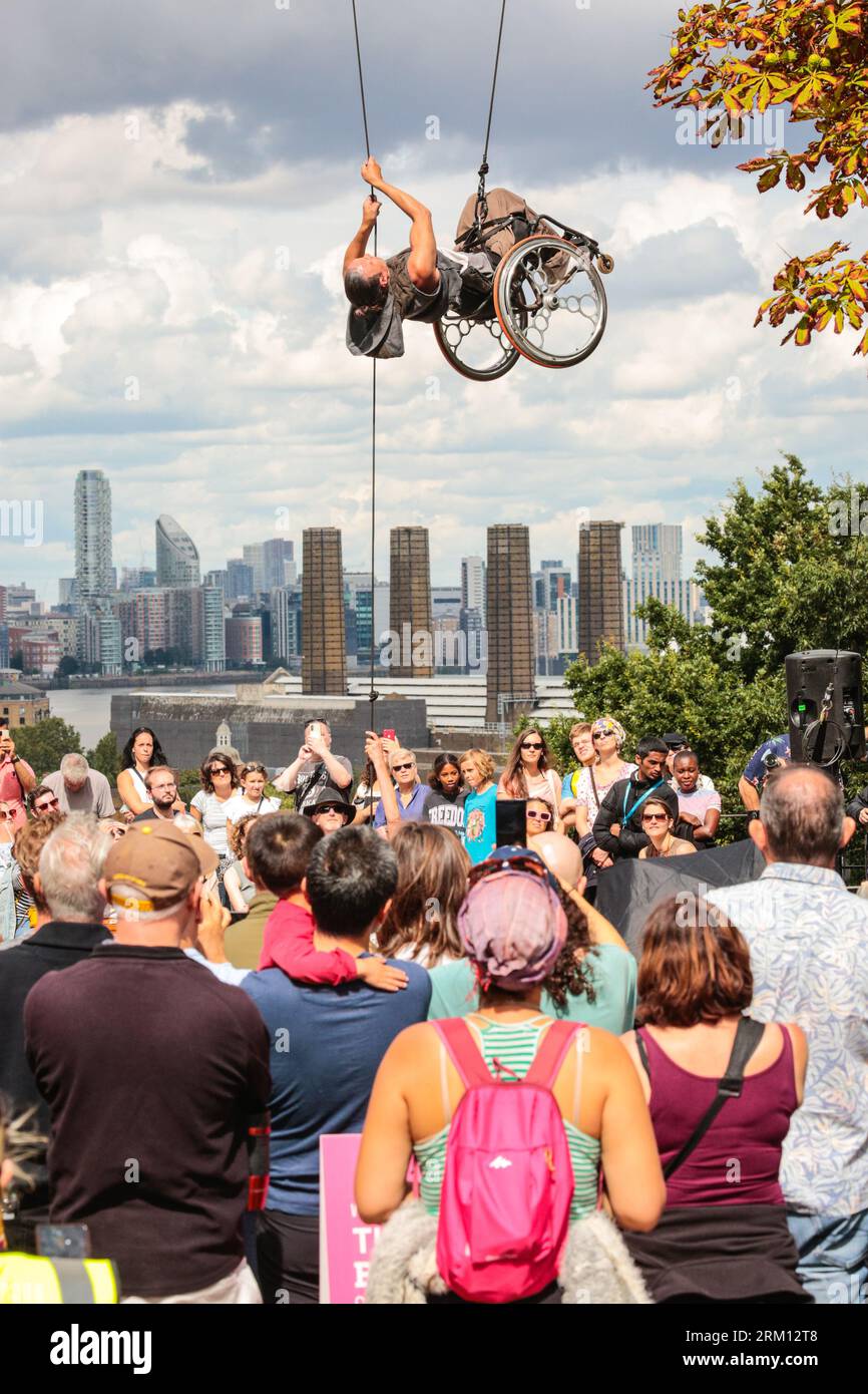London, UK. 26th Aug, 2023. Disabled artist Rodney Bell and ...