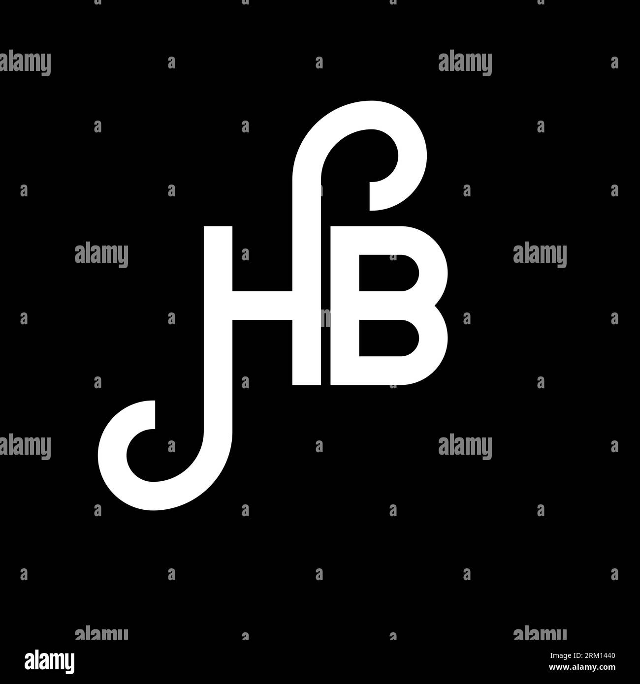 HB letter logo design on black background. HB creative initials letter ...