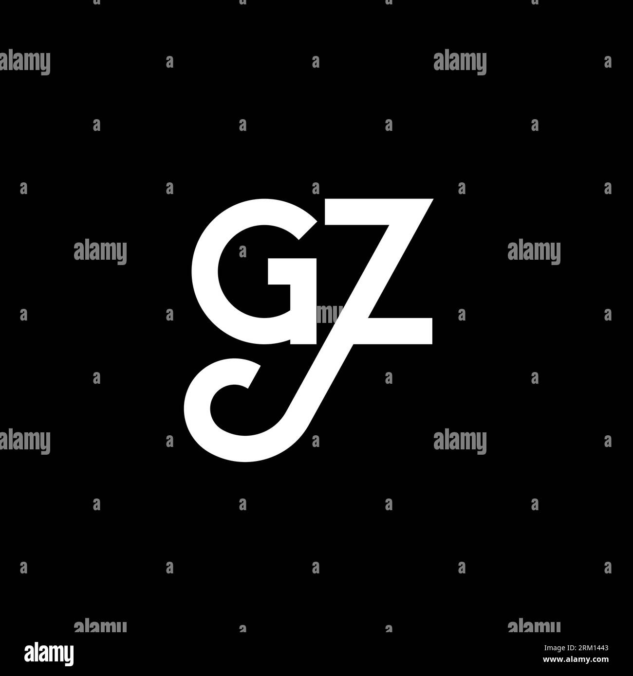 GZ letter logo design on black background. GZ creative initials letter ...