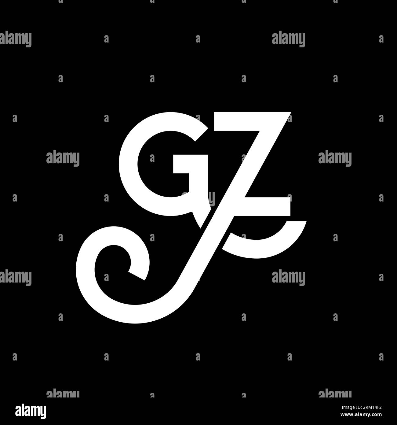 GZ letter logo design on black background. GZ creative initials letter ...