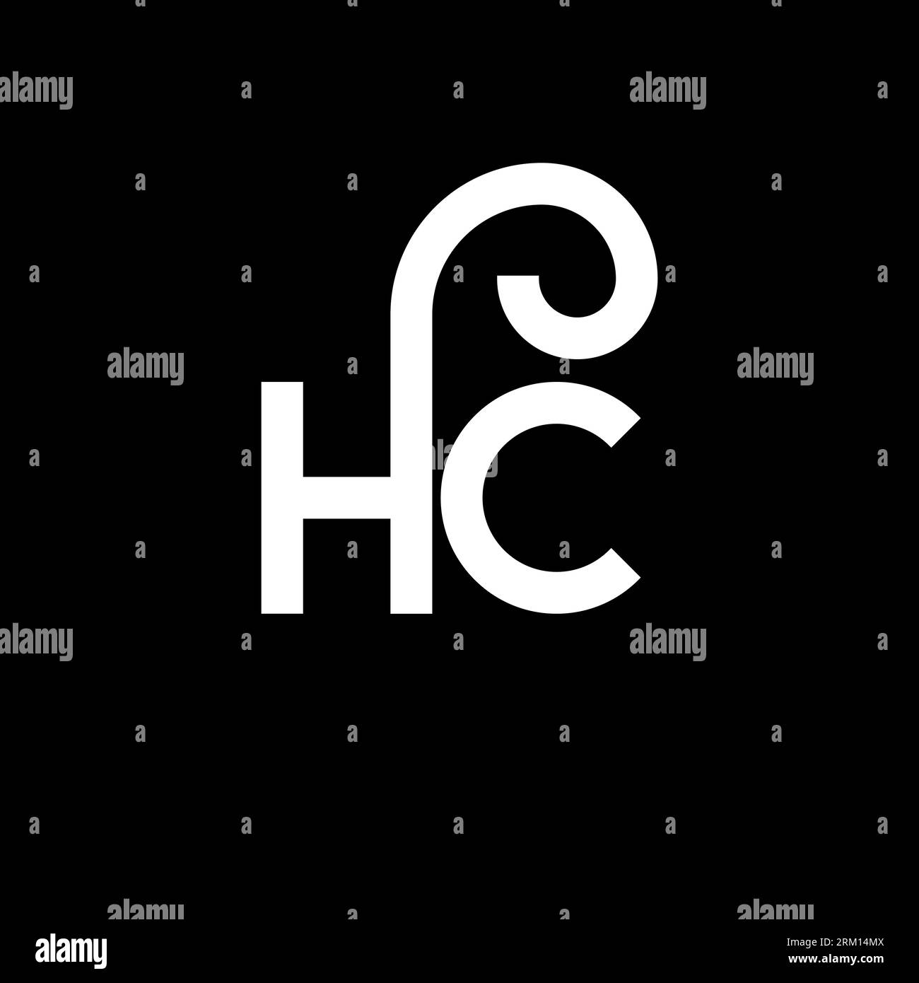 HC letter logo design on black background. HC creative initials letter ...
