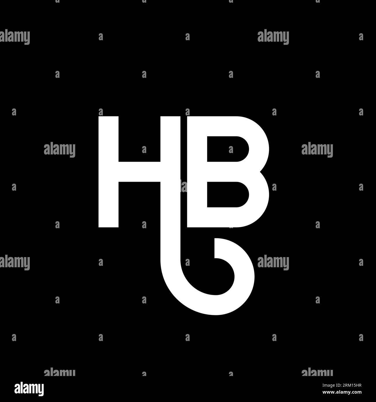 HB letter logo design on black background. HB creative initials letter ...