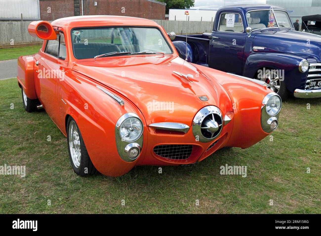 View of a rare Studebaker Commander Starlight coupe Hot Rod, at the ...