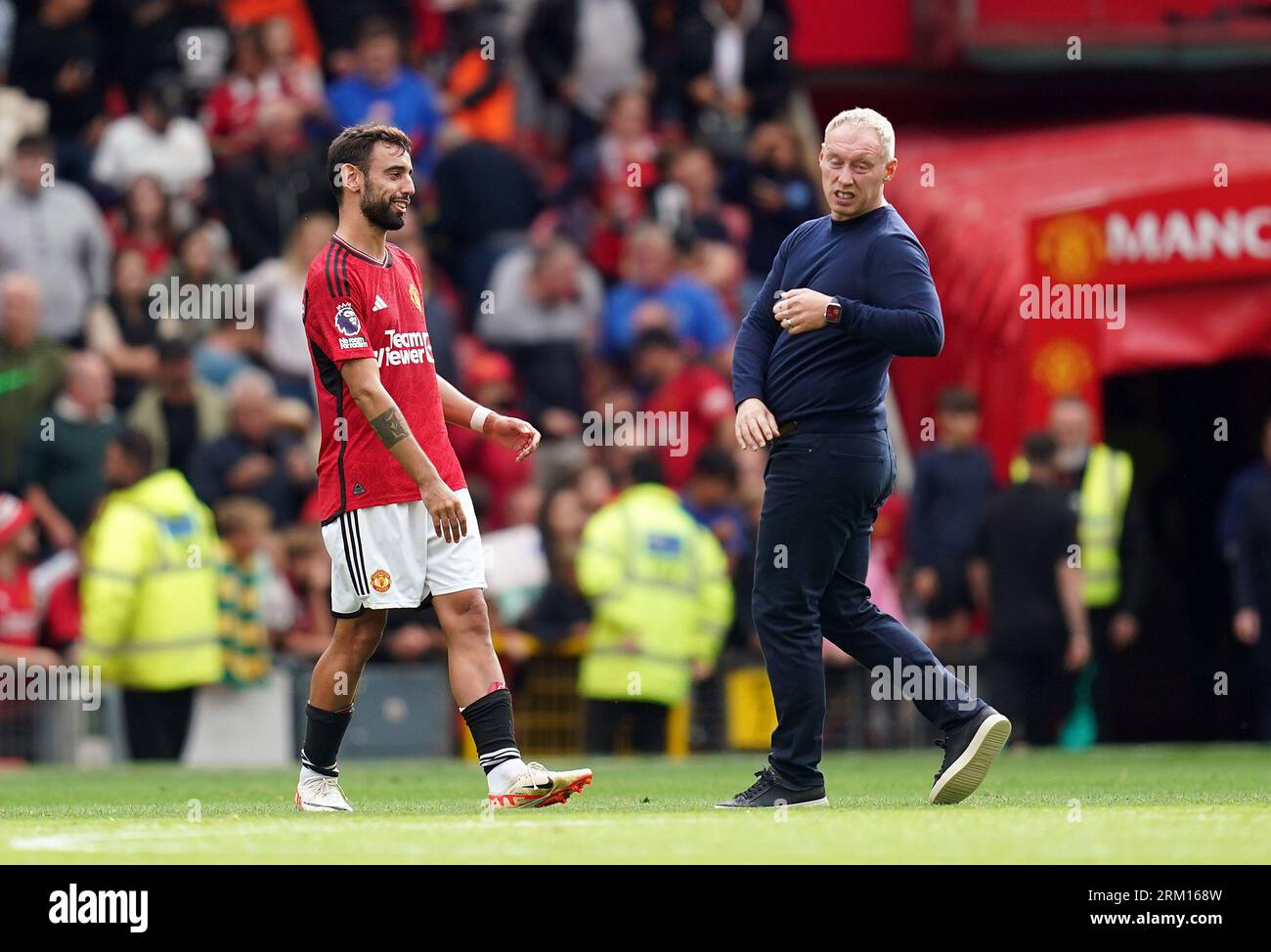 Nottingham Forest manager Steve Cooper and Manchester United's Bruno ...