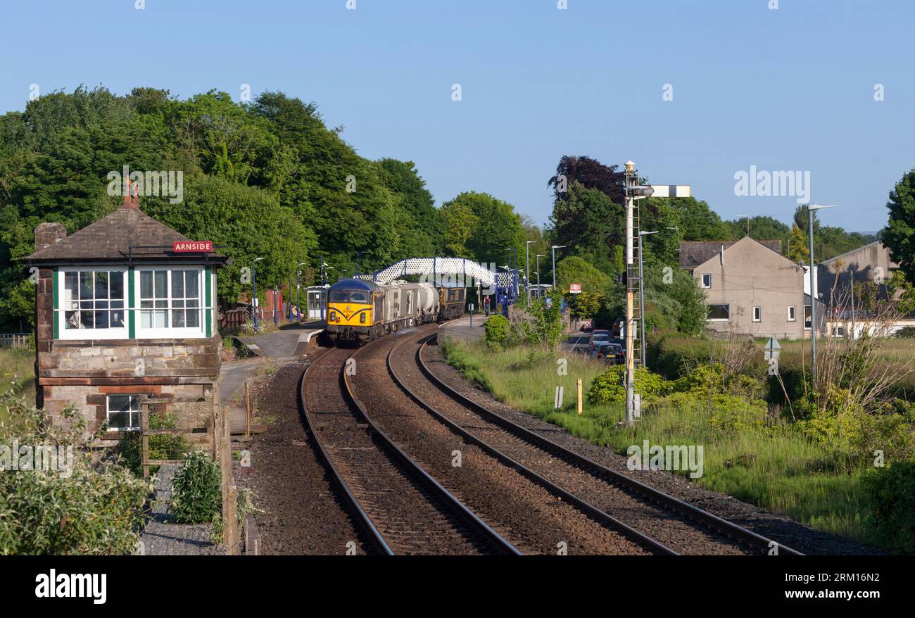 GB Railfreight class 69 locomotive on the rear of a weed killing train ...