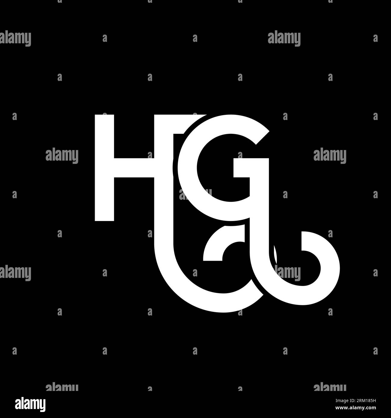 HG letter logo design on black background. HG creative initials letter ...