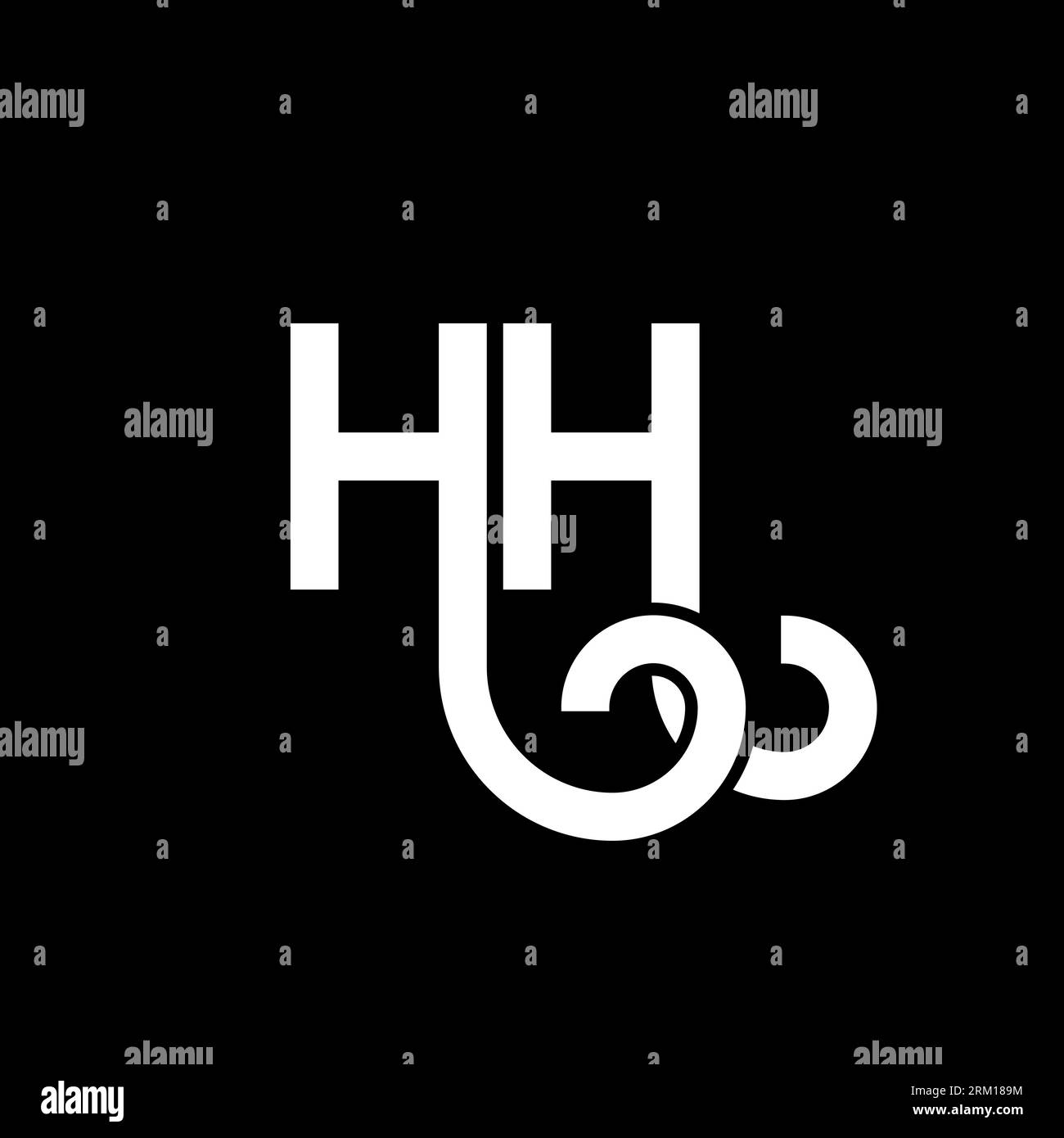 HH letter logo design on black background. HH creative initials letter ...