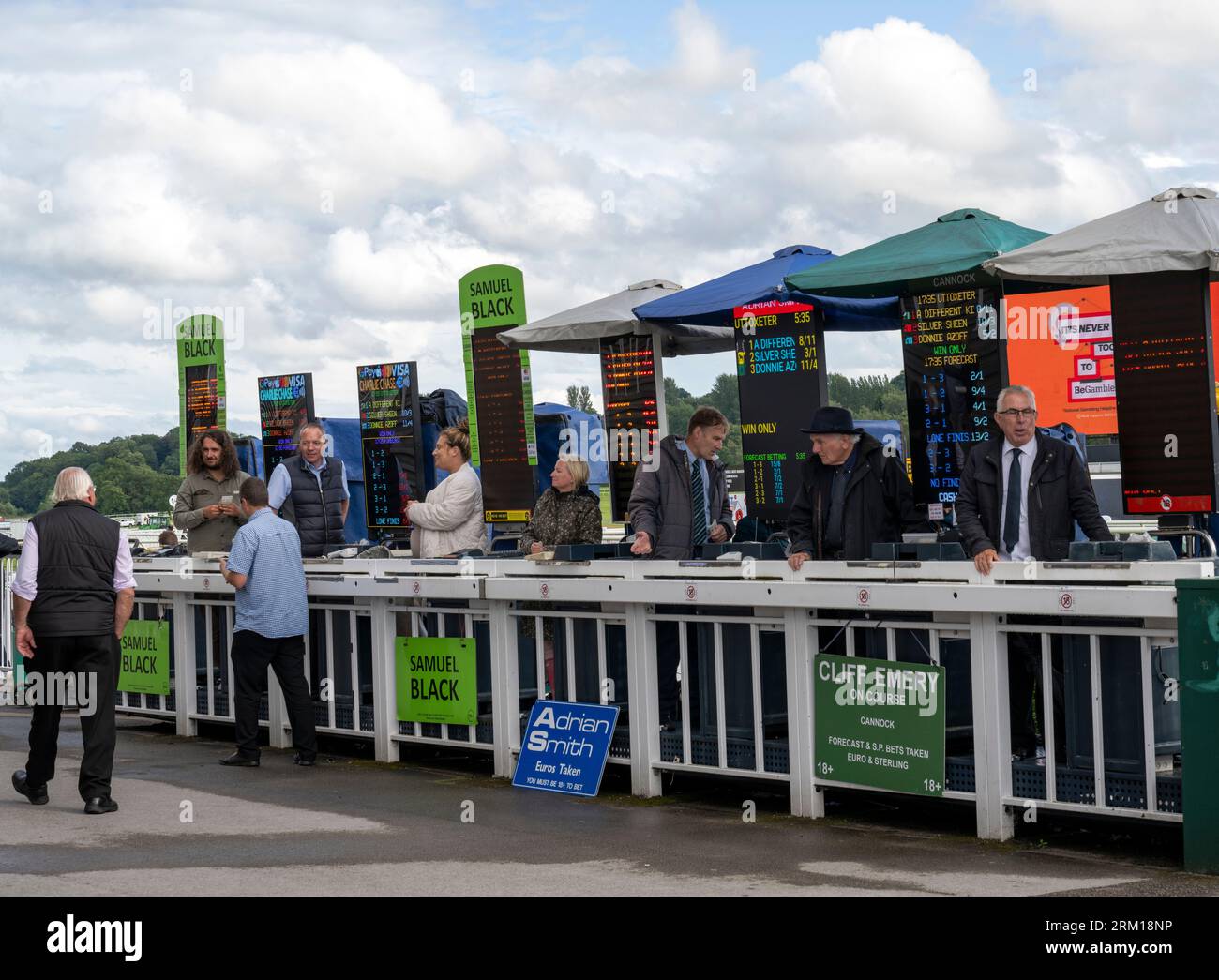 On course Bookmakers line up at Uttoxeter National Hunt Racecourse ...