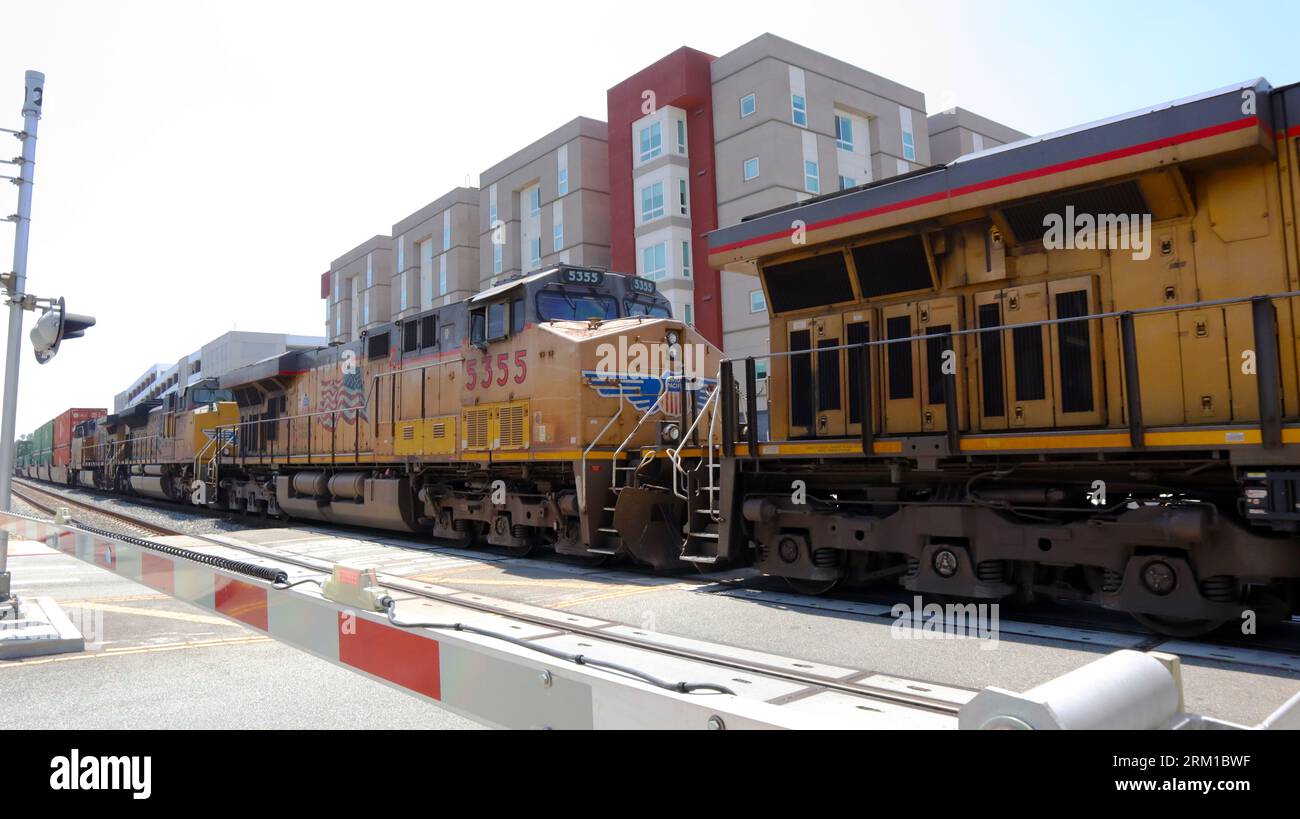 Los Angeles, California: Union Pacific Freight Train Railroad ...