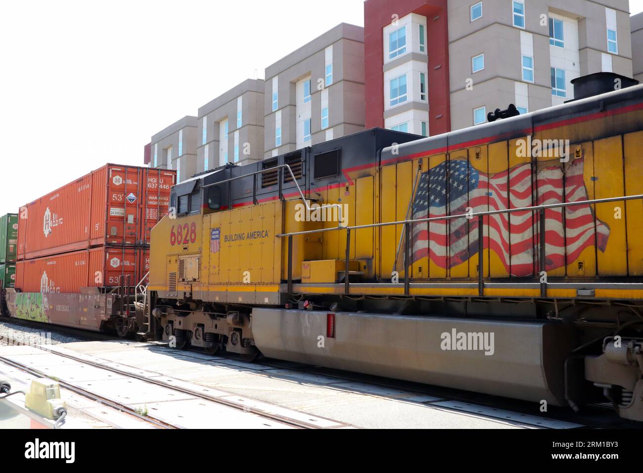 Los Angeles, California: Union Pacific Freight Train Railroad ...