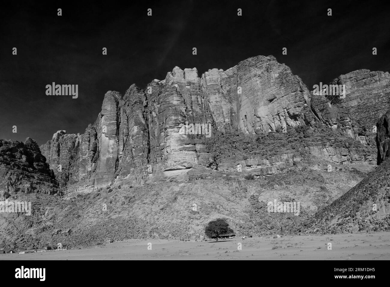 Tourists at Lawrence's Spring, Wadi Rum, Jordan, Middle East Stock ...