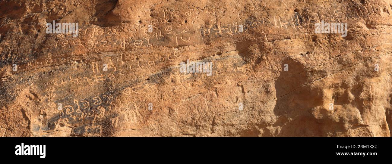 Ancient rock engravings ( petroglyphs ) on a rock next to Lawrence's ...