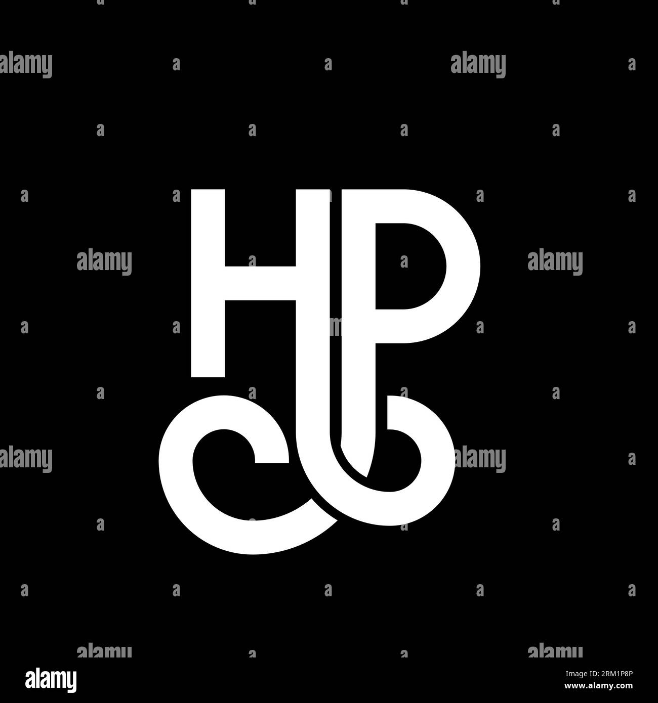 HP letter logo design on black background. HP creative initials letter ...