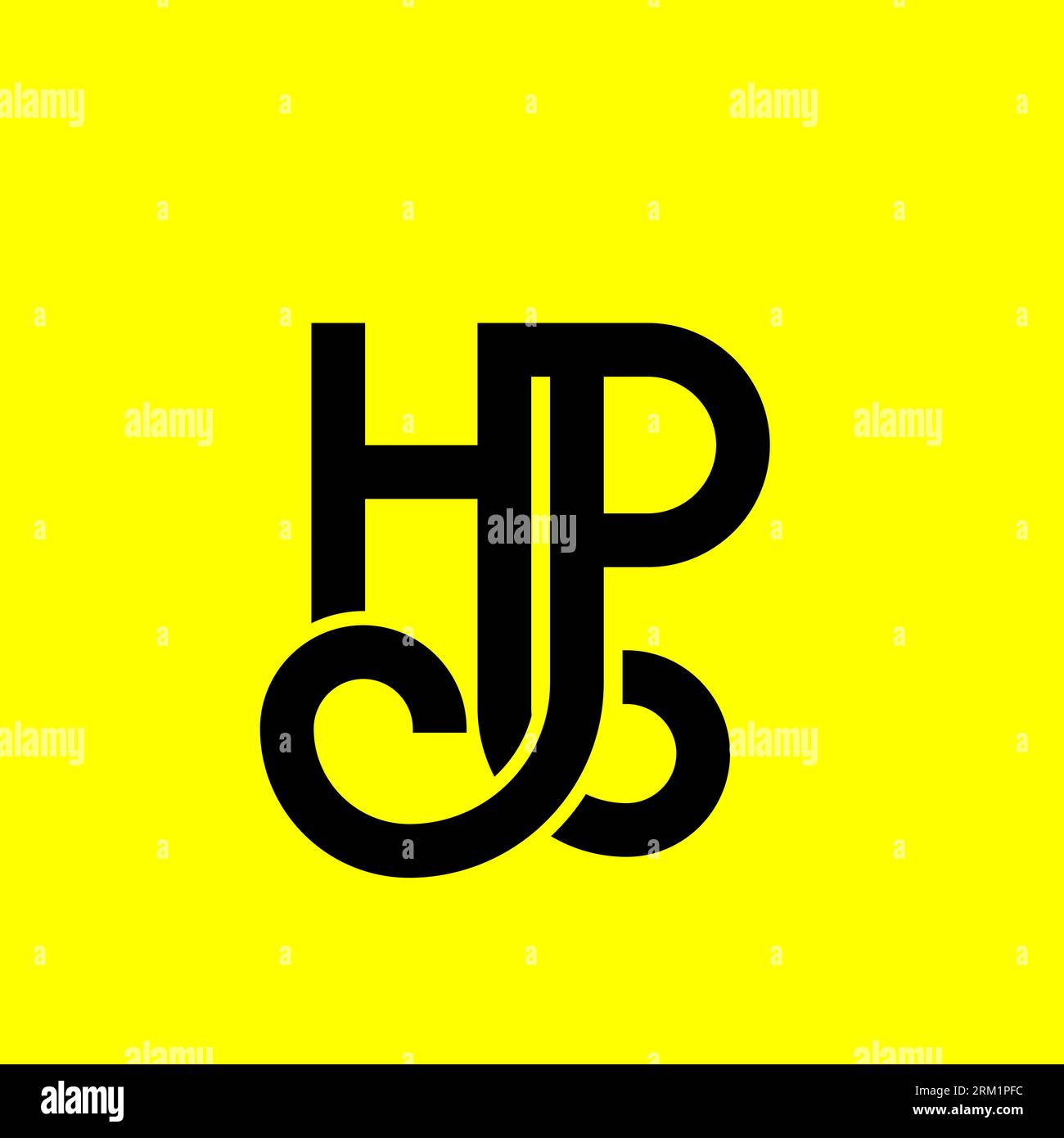 HP letter logo design on black background. HP creative initials letter ...
