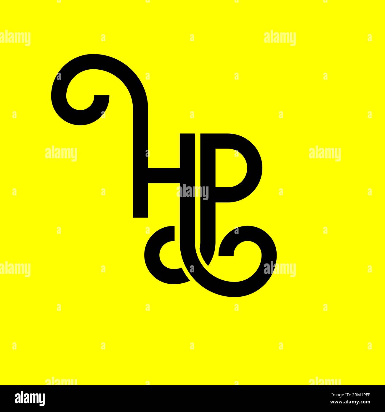 HP letter logo design on black background. HP creative initials letter ...
