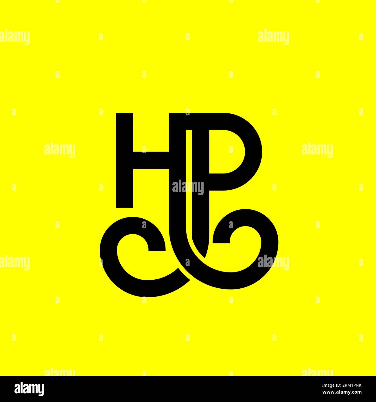 HP letter logo design on black background. HP creative initials letter ...