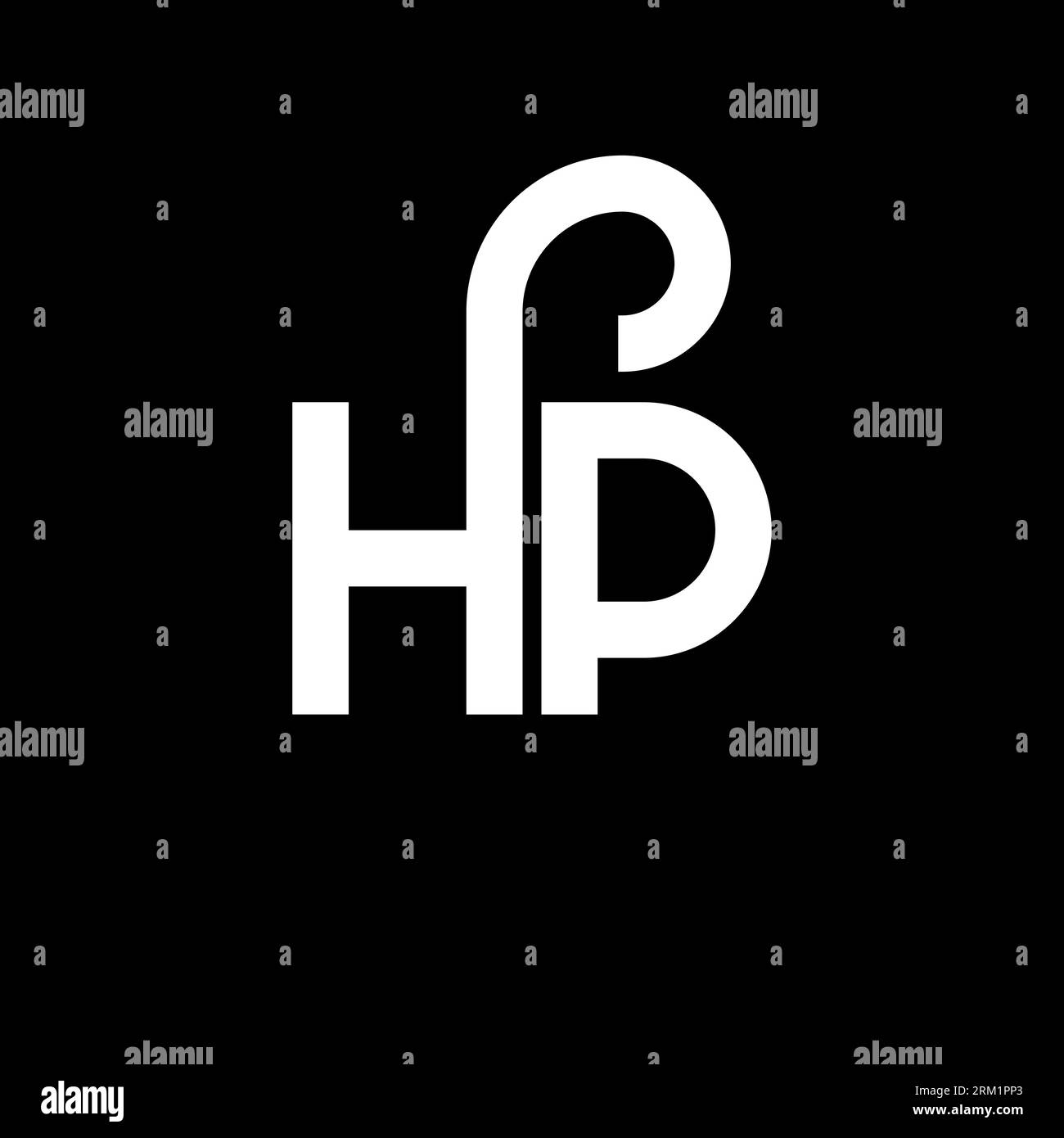 HP letter logo design on black background. HP creative initials letter ...