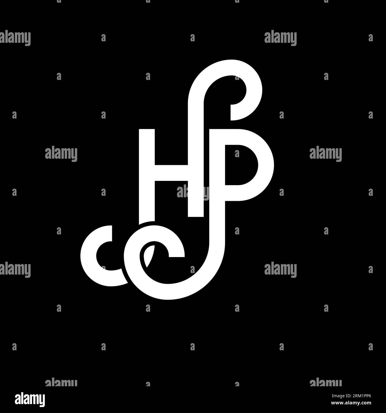 HP letter logo design on black background. HP creative initials letter ...
