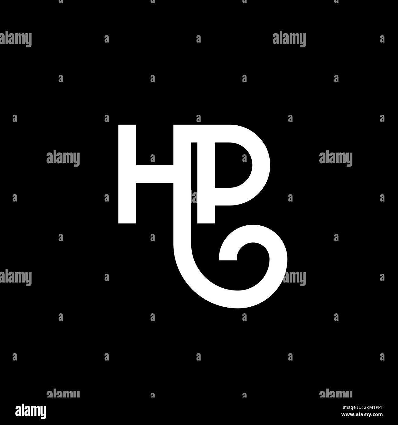 HP letter logo design on black background. HP creative initials letter ...