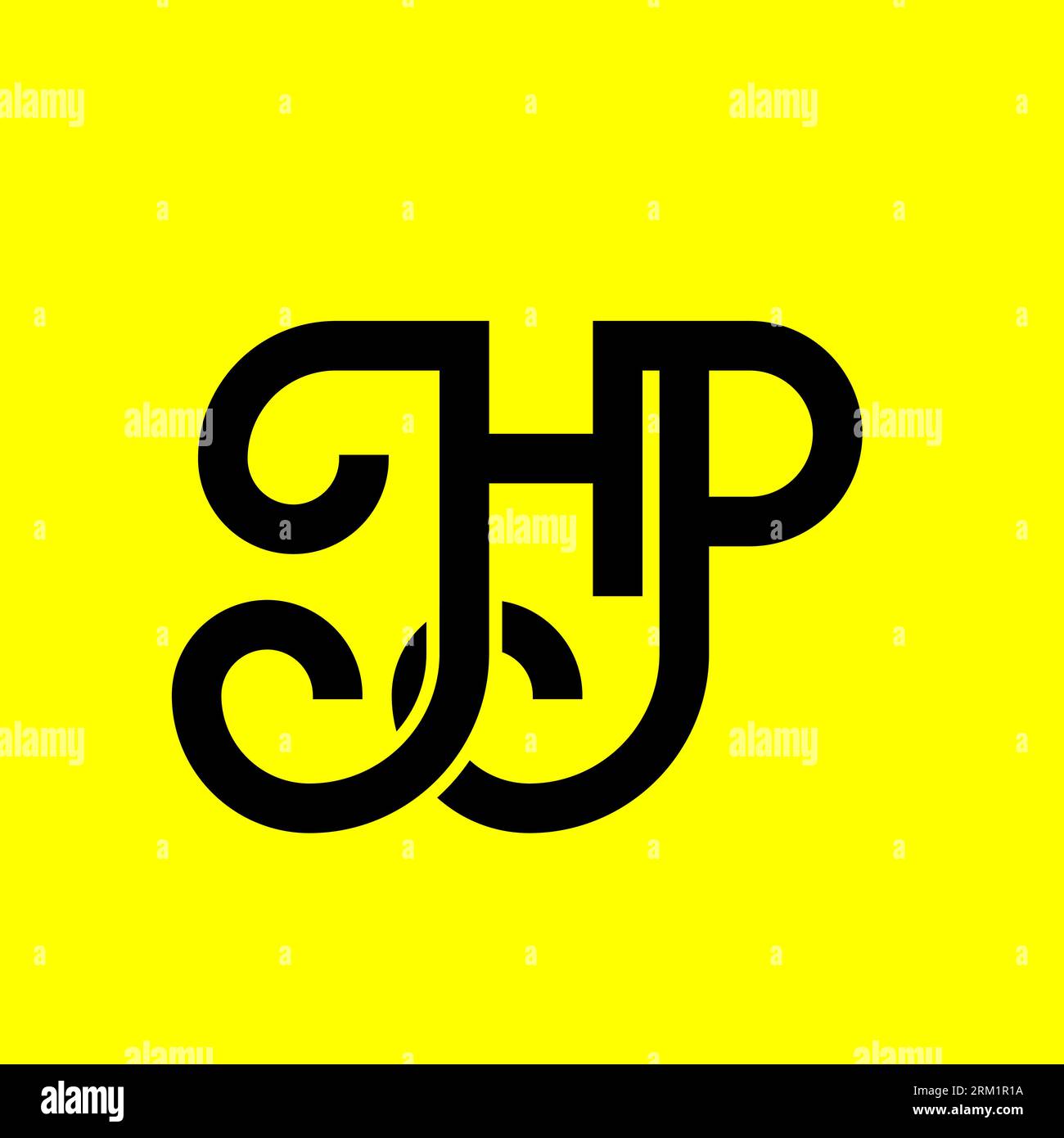 HP letter logo design on black background. HP creative initials letter ...