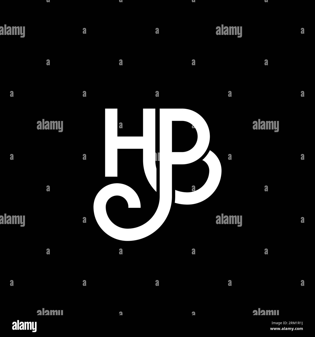 HP letter logo design on black background. HP creative initials letter ...