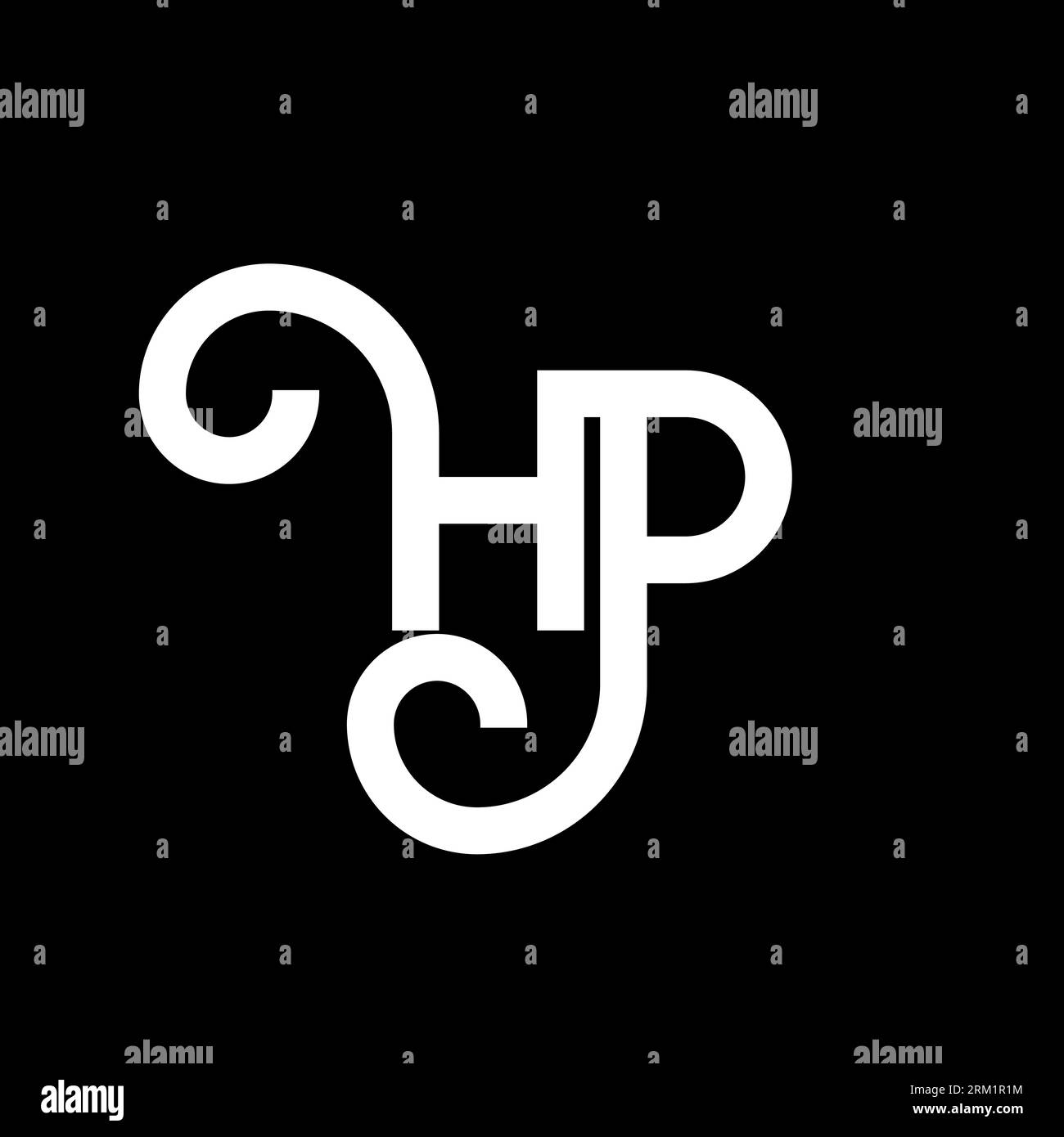 HP letter logo design on black background. HP creative initials letter ...