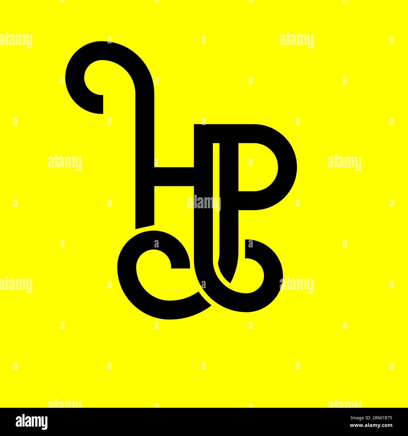 HP letter logo design on black background. HP creative initials letter ...
