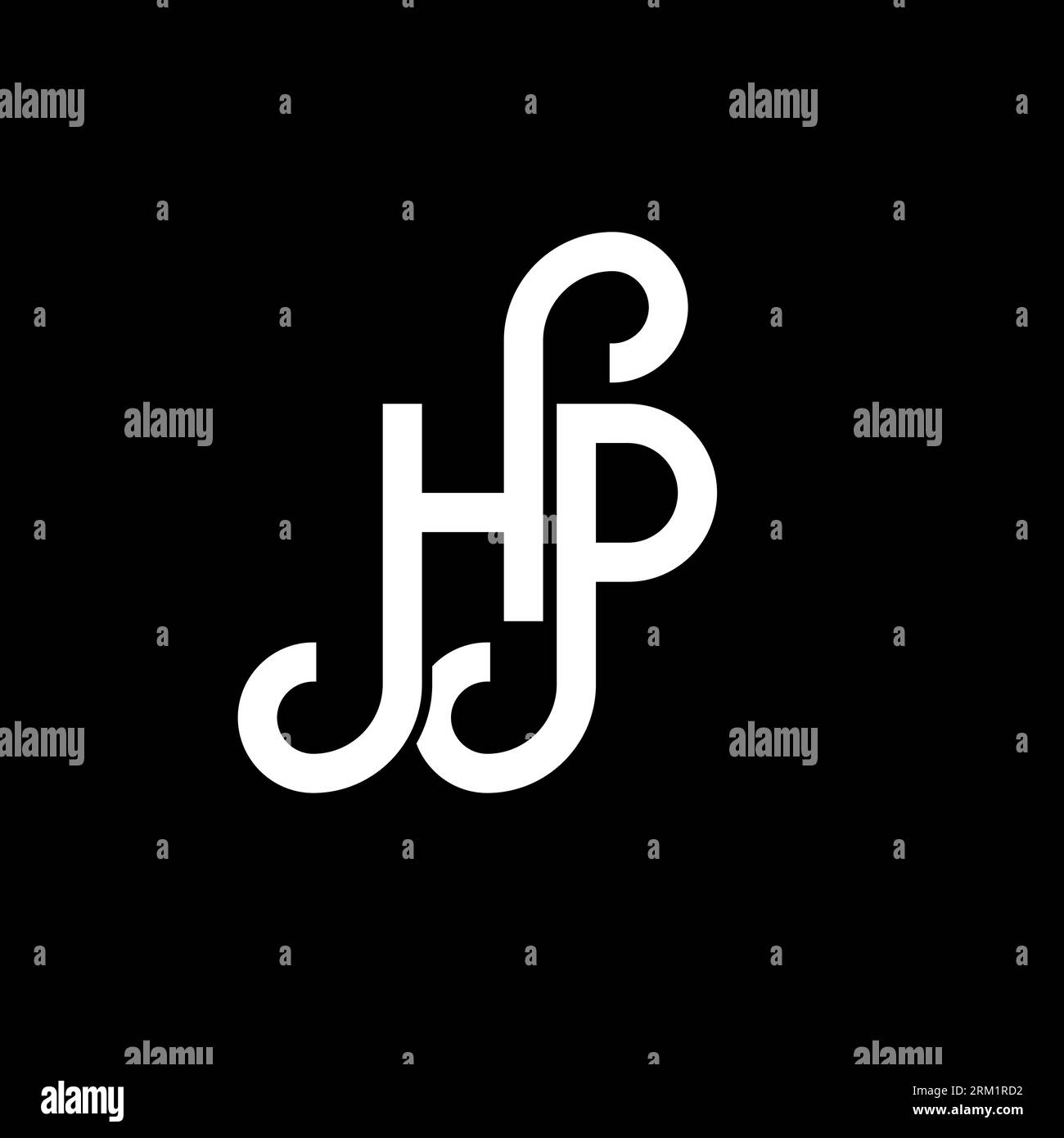 HP letter logo design on black background. HP creative initials letter ...