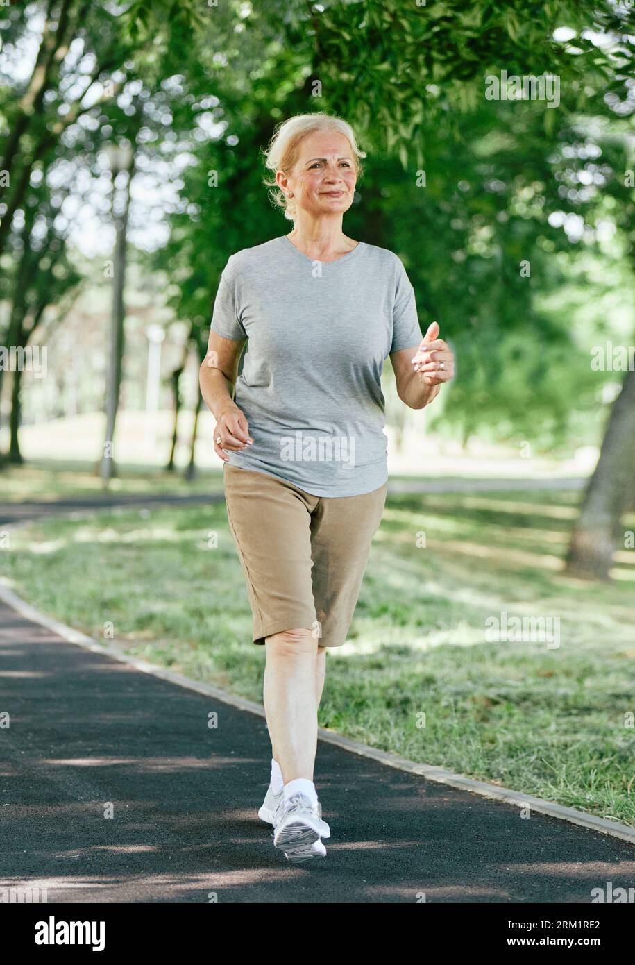 outdoor senior fitness woman lifestyle active sport exercise healthy ...