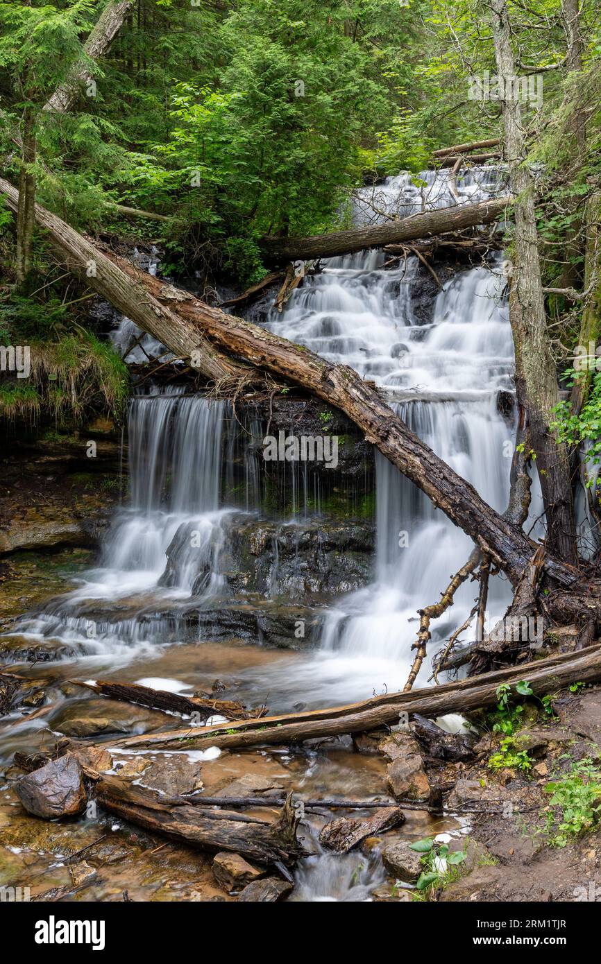 Wagner Falls in Munising Michigan Stock Photo - Alamy