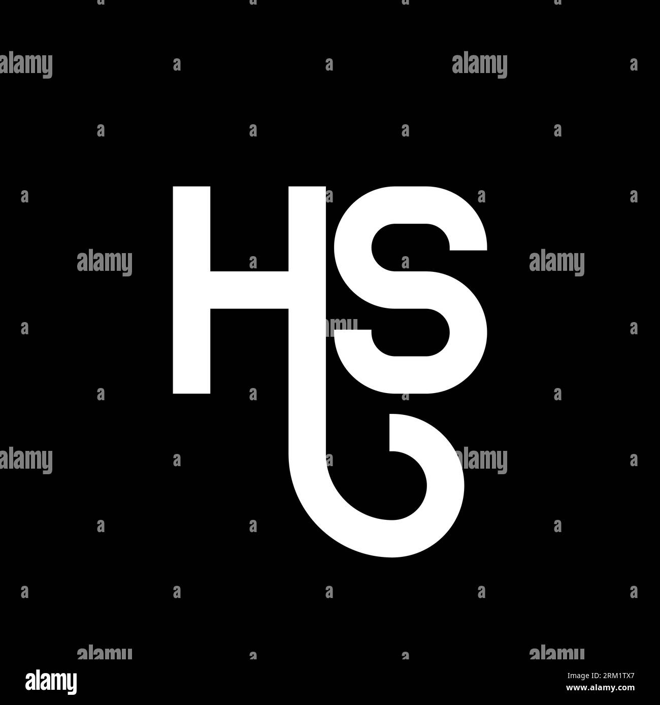 HS letter logo design on black background. HS creative initials letter ...