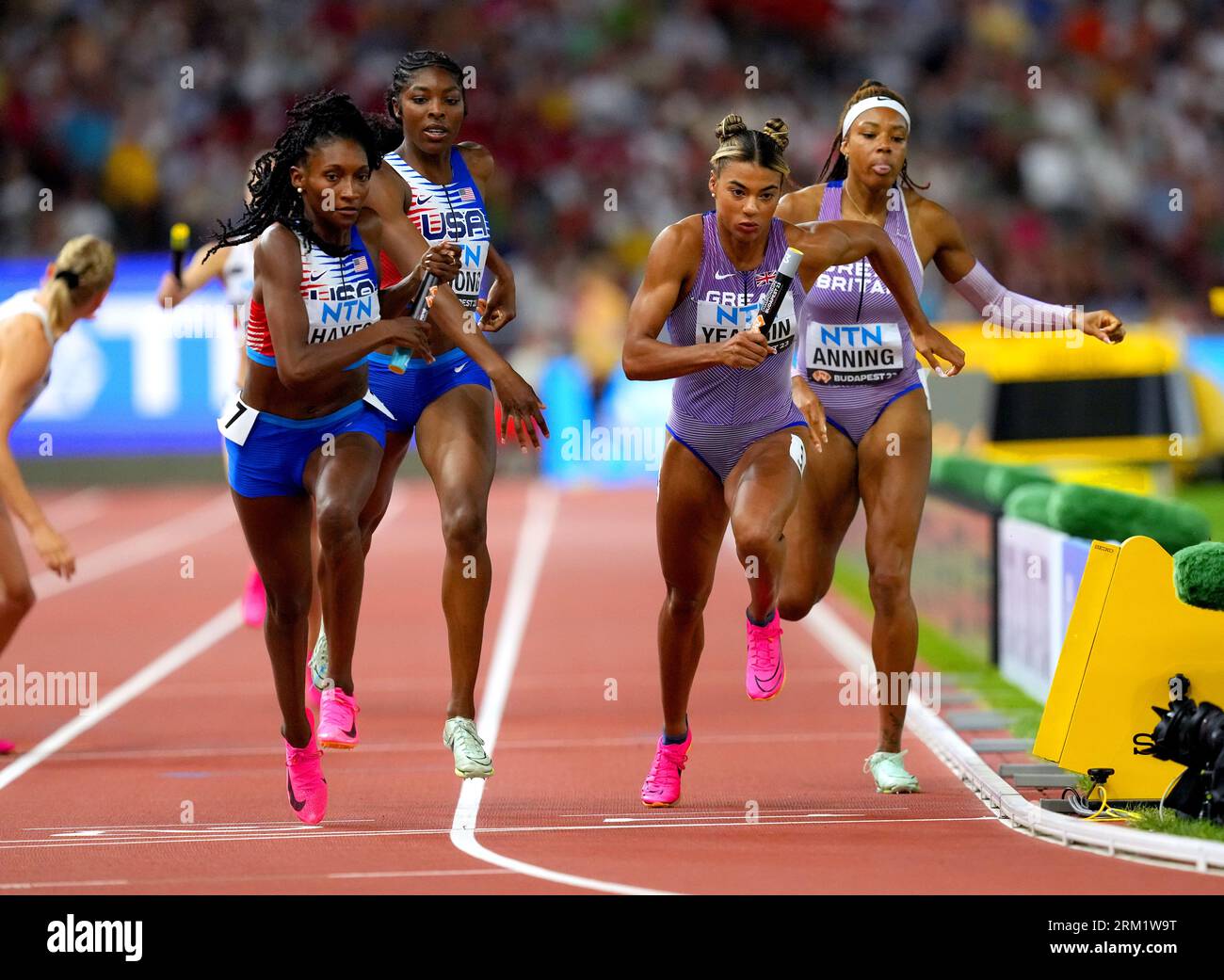 Great Britain's Nicole Yeargin (second right) in action in heat two of ...