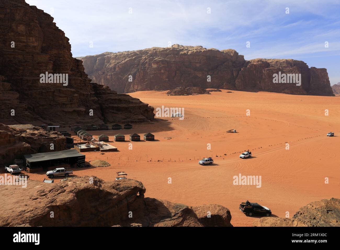 Tourist on a Jeep Tour in Wadi Rum, Unesco World Heritage Site, Jordan ...