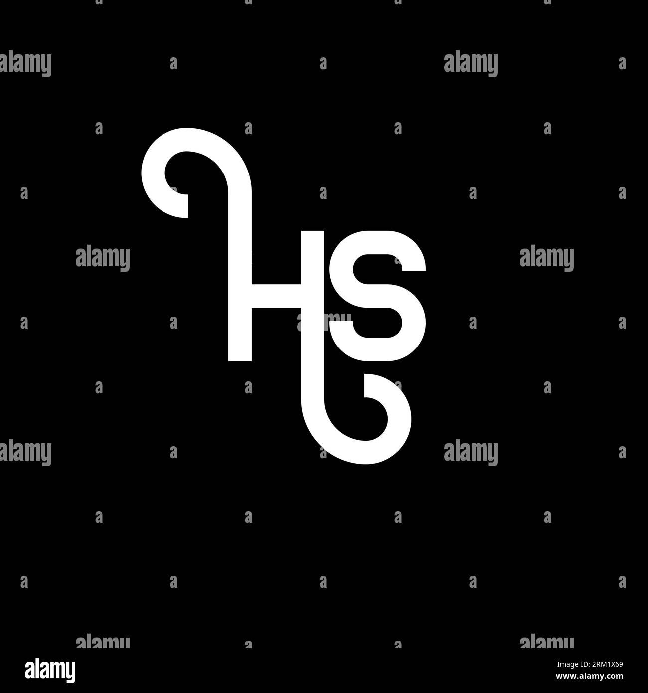 HS letter logo design on black background. HS creative initials letter ...