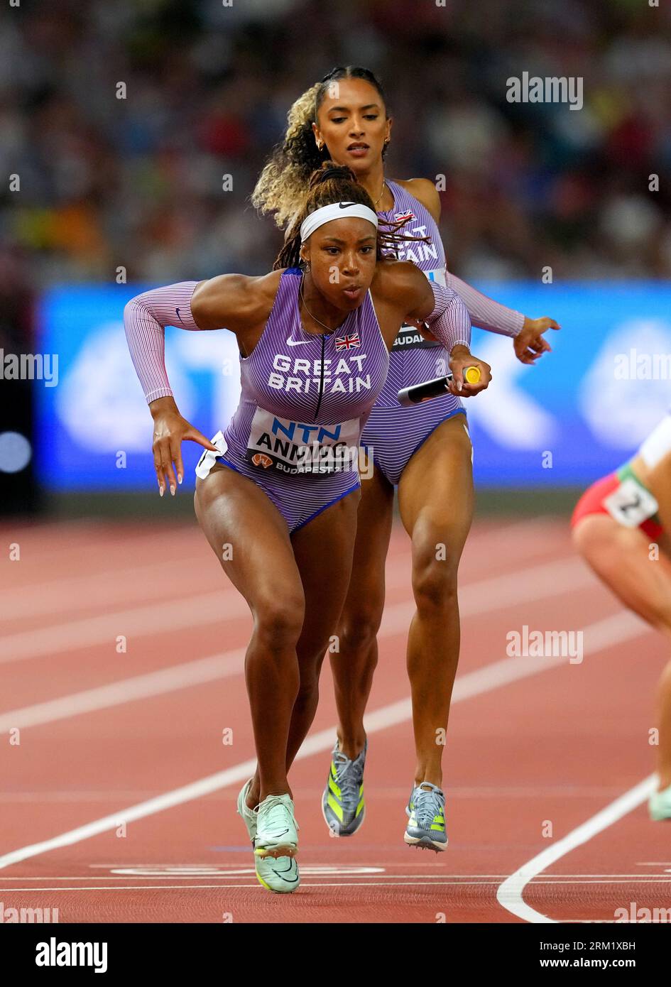 Great Britain's Amber Anning in action in heat two of the Women's 4x400 ...