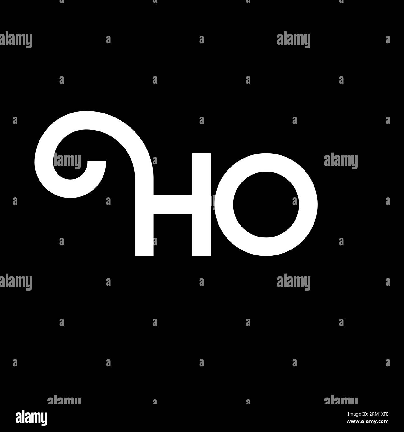 HO letter logo design on black background. HO creative initials letter ...