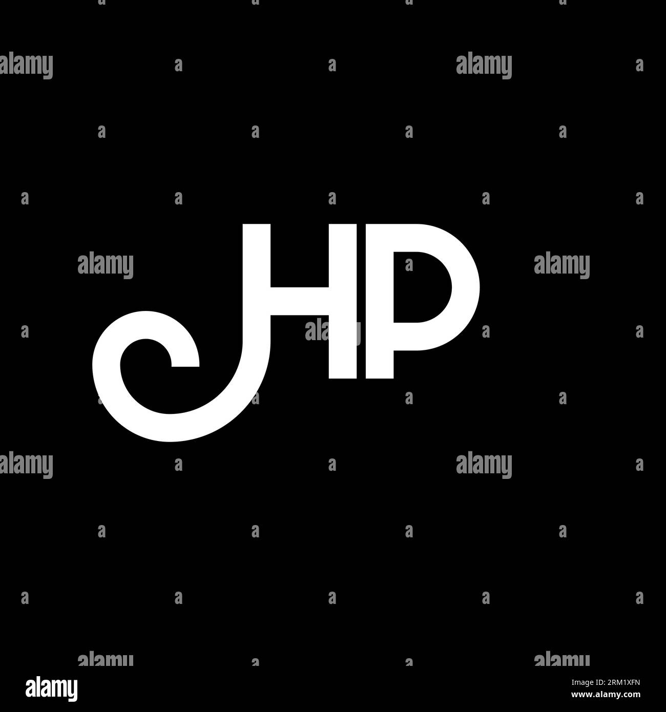 HP letter logo design on black background. HP creative initials letter ...