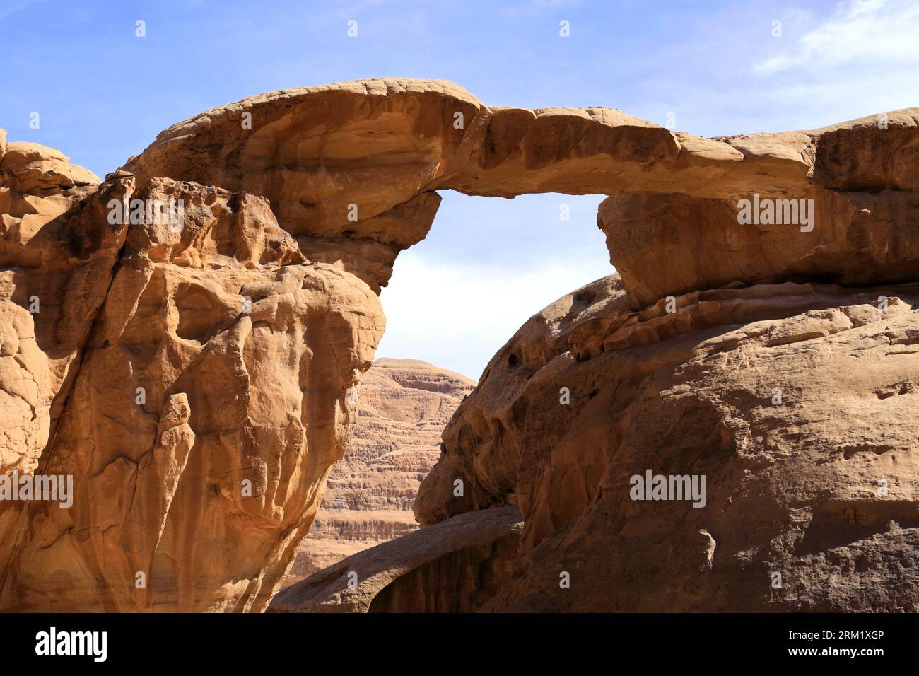 The Burdah rock bridge, Wadi Rum, Unesco World Heritage Site, Jordan ...