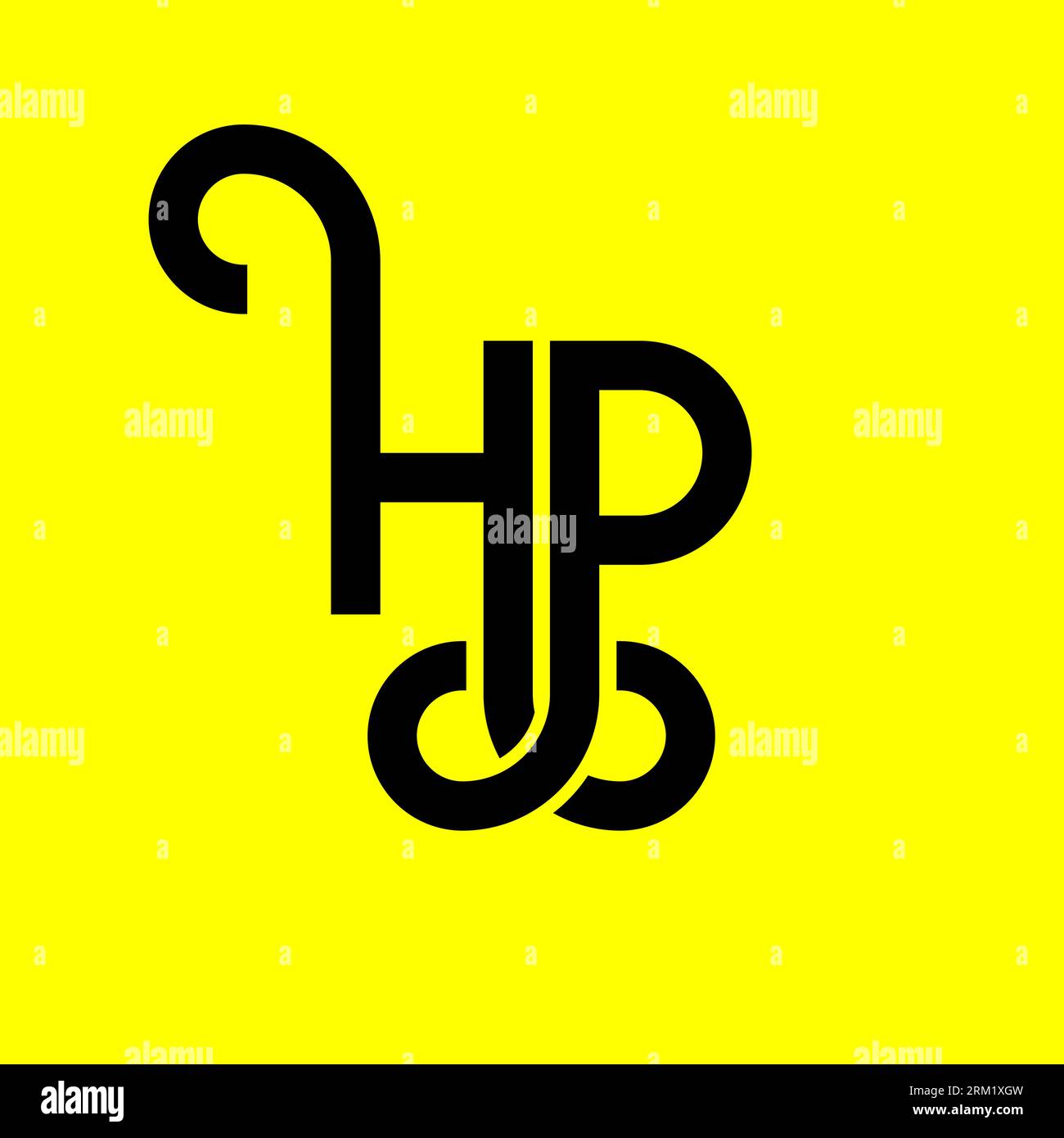 HP letter logo design on black background. HP creative initials letter ...