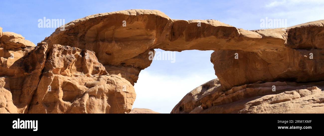 The Burdah rock bridge, Wadi Rum, Unesco World Heritage Site, Jordan ...